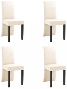 Jídelní židle 4 ks umělá kůže / dřevo Dekorhome Krémová