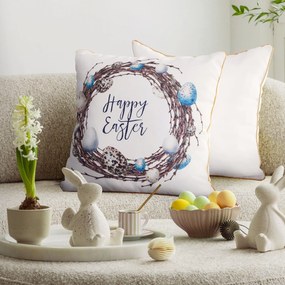 VELIKONOČNÍ DEKORAČNÍ POVLAK NA POLŠTÁŘ EASTER51 45X45 CM VZOROVANÁ