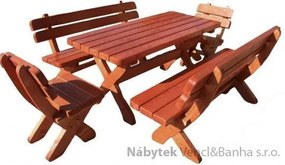 dřevěný zahradní nábytek 200 cm 1S+2L+2K euromeb 8