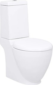 vidaXL Keramické WC kombi kulaté spodní odpad [3059888] Barva: Bílá