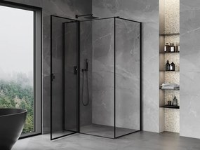 Mexen Mist T, sprchový kout s křídlovými dveřmi, levý, 100 x 110 cm, 8mm čiré sklo, černý profil, 8A4T-110-100-70-70-L