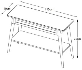 Designová konzole Tallys 110 cm přírodní dub