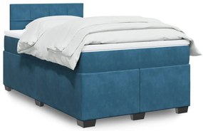 Box spring postel s matrací modrá 120 x 200 cm samet 3288586
