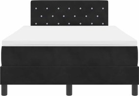 Postel s boxspringem s matrací s čelo Černá 120 x 190 cm samet 3339094