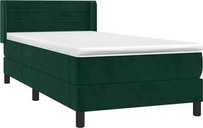 Box spring postel s matrací tmavě zelená 100x200 cm samet 3131006