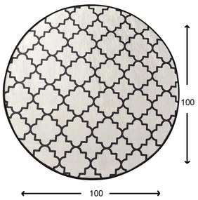 Conceptum Hypnose Kusový koberec Kupa - White, Vícebarevná, 100 cm KRUH