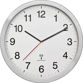 TFA 60.3545.02 bílá / Nástěnné hodiny / DCF / O 40 cm / hliníkový rám