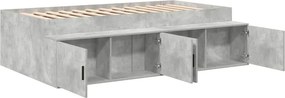 Rám postele Betonově šedá 100 x 200 cm Kompozitní dřevo 3335184
