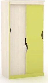 Bradop Šatní skříň CASPER C180 s posuvnými dveřmi | Provedení: CEZ creme zelená