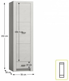 Kondela Skříň, jasan bílý, INFINITY I-02