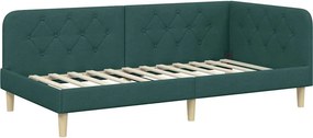 Rohový rám postele Tmavě zelená 90 x 190 cm textil 3394113