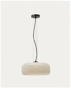 LED závěsné svítidlo šedobéžové se skleněným stínidlem ø 38 cm Reig – Kave Home