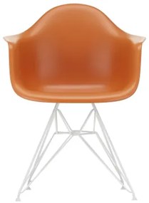 Eames Plastic Armchair DAR bíle lakovaná rezavá černé na koberec Vitra