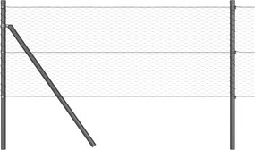 Hexagonální kotvení plotu 10 x 0,6 m Ocel potažená PVC Šedá 3352770