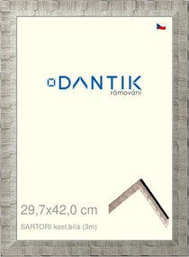 DANTIK rámeček 29,7x42 | SARTORI kost.bílá (Plexi Čiré)