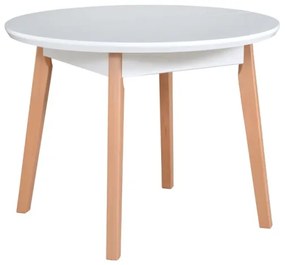 Jídelní stůl OSLO 4 + doprava zdarma deska stolu přírodní buk, podstava stolu ořech, nohy stolu černá