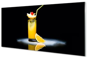 Obraz na skle orange koktejl 100x50 cm