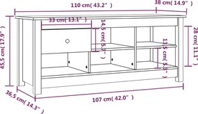 vidaXL Botník 110 x 38 x 45,5 cm masivní borovice [814594] Barva: Přírodní