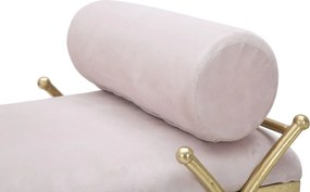Lavice Ribbon 112 cm samet zlatá/růžová