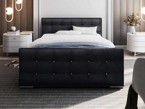 Manželská postel 140 cm Darrin (černá) (s roštem a úložným prostorem). 1046869