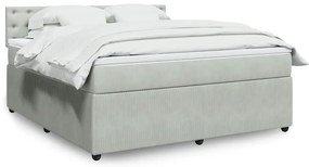 Box spring postel s matrací světle šedá 180x200 cm samet 3290118