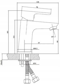 Cersanit Libra - umyvadlová baterie, chrom, S951-408