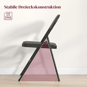 HOMCOM Skládací židle sada 2 přenosných kancelářských židlí s polštáři v černé kožence, skládací židle do čekárny na recepci, ocelové nohy | Aosom.de