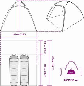 vidaXL Chata stan se střechou Modrá 370 x 230 x 185 cm taft [42000991]