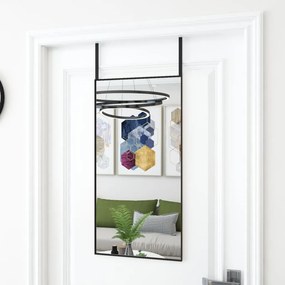 Zrcadlo na dveře černé 40 x 80 cm sklo a hliník 327407