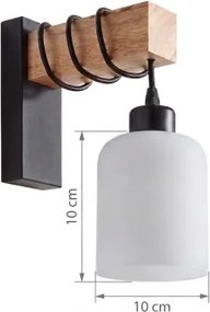 BRILAGI - Nástěnné svítidlo WOOD GLASS 1xE27/60W/230V borovice/černá/bílá