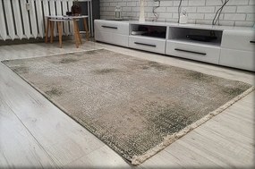 HU Béžovo-zelený orientální koberec Banco 1030-GREEN Rozměr: 60x110 cm
