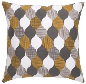 SCANquilt povlak DEKORO cord šedožlutá 45 x 45 cm