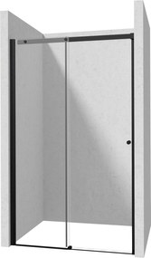 Deante Kerria Plus, posuvné sprchové dveře 120x200 cm, 6mm čiré sklo, černý profil, DEA-KTSPN12P
