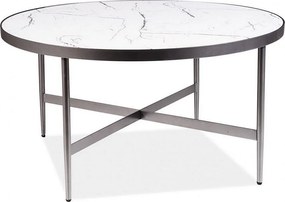 Casarredo - Komfort nábytek Kulatý konferenční stolek DOLORES B bílý mramor/šedá