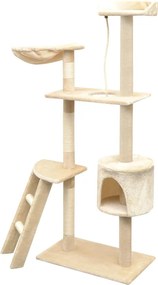 Škrabadlo pro kočky se sisalovými sloupky, 150 cm, béžová 170487