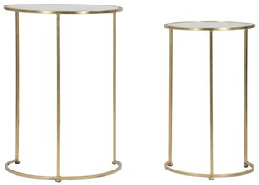 Set 2 ks zlatých odkládacích stolků Mauro Ferretti Evela, 44,5x63-34,5x56,5 cm