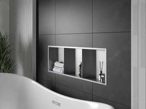 Mexen X-Wall-R nástěnná polička s límcem a policí 90 x 30 cm, inox - 1910903010S