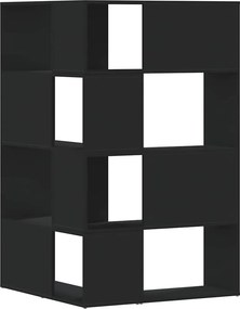 Rohová 4patrová knihovna černá 85x85x140 cm kompozitní dřevo 3307811