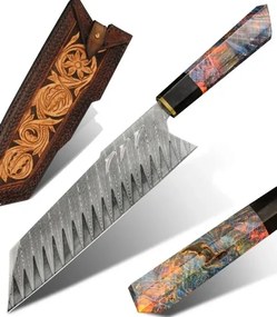 KnifeBoss kuchařský damaškový nůž Chef / Kiritsuke 8" (200 mm) Chameleon