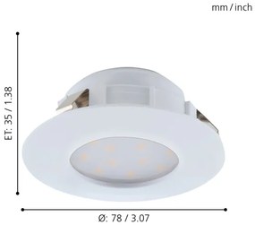 Eglo 95821-SADA 3xLED Koupelnové podhledové svítidlo PINEDA 1xLED/4,9W/230V IP44