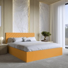 Eka Čalouněná postel ADEL 90x200 cm Barva látky Trinity: Okrová (Trinity 2325)