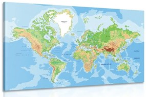 Obraz klasická mapa světa - 90x60 cm