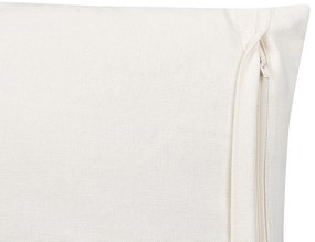 Sada 2 bavlněných polštářů s geometrickým vzorem 45 x 45 cm bílé/žluté WOODI Beliani