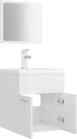 Set koupelnového nábytku bílý s vysokým leskem dřevotříska 3071312