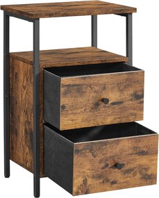 VASAGLE Noční stolek se dvěma zásuvkami a policí 38 x 60 x 28 cm