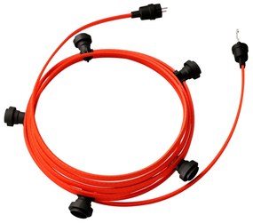 creative cables Hotový světelný řetěz LUMET 7,5 m je sestavený z 5 černých objímek, háčku a zástrčky Barva kabelu: Azurová - CM17