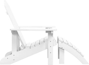 Zahradní křeslo Adirondack s podnožkou HDPE bílé 318645