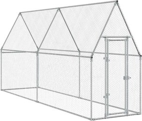 Klec pro kuřata stříbrná 400 x 100 x 190 cm pozinkovaná ocel 172551