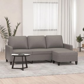 3místná pohovka s podnožkou taupe 180 cm textil 3201044