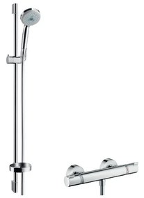 Hansgrohe Croma 100 - Multi sprchová souprava na zeď s termostatem Ecostat Comfort a sprchovou tyčí 90 cm, chrom 27085000